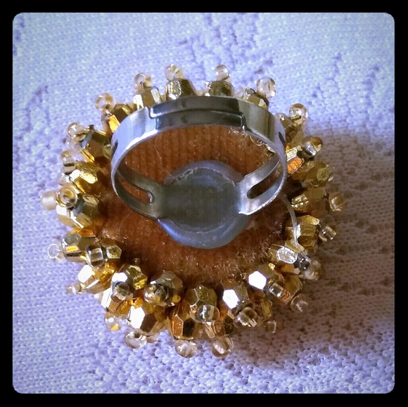 Jewelry | Vintage Swarovski Gold Crystal Cluster Ring | Poshmark